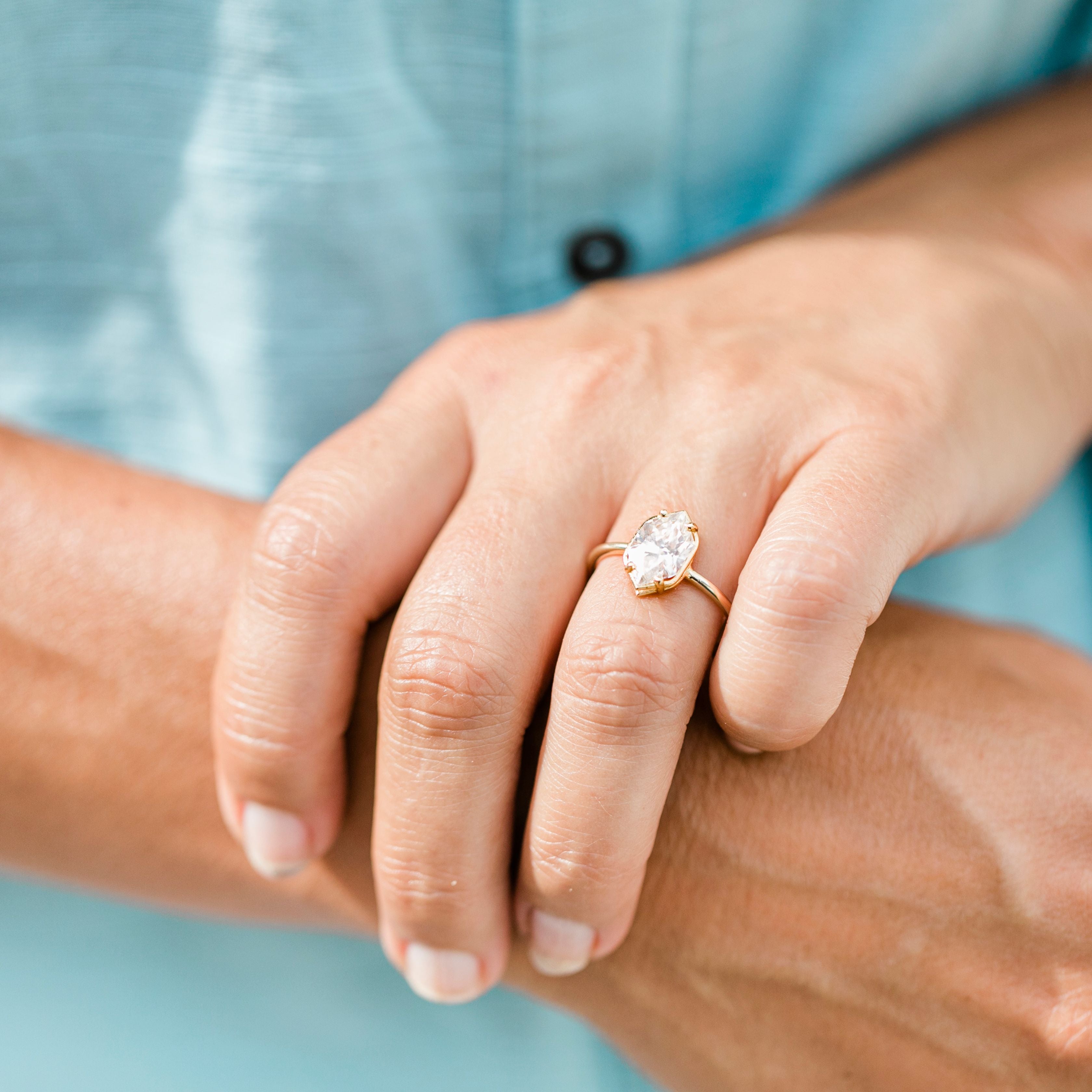 The Josephine Ring: A Handcrafted Elongated Hexagon Masterpiece – MTD