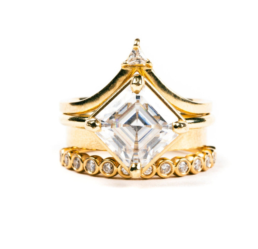 Regal Ascher Cut Engagement Ring Stacking Set | MTD