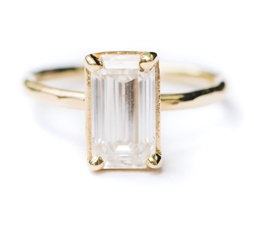 Moonbeam | Elongated Rectangle Moissanite Engagement Ring | MTD